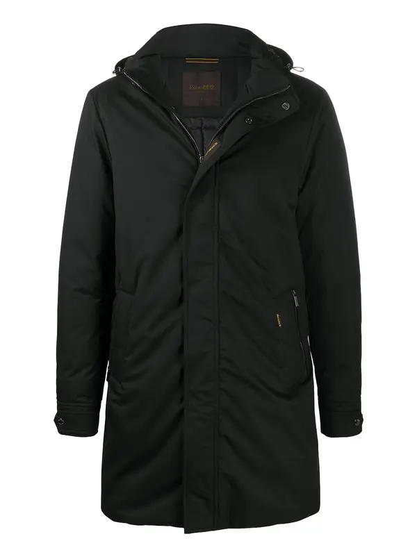 MOORER Hooded Padded Parka Coat - Black