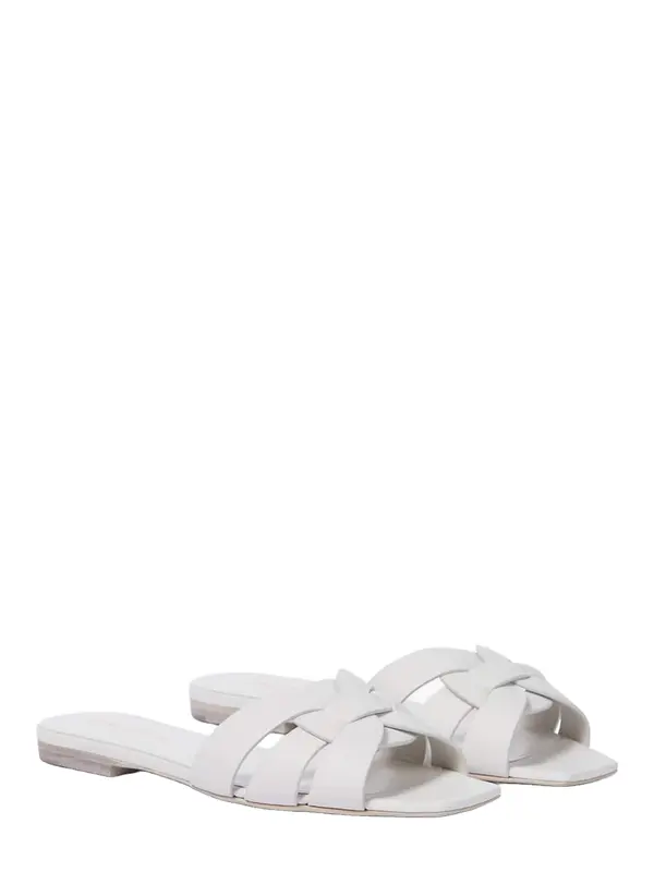 Saint Laurent Tribute Leather Sandals - White