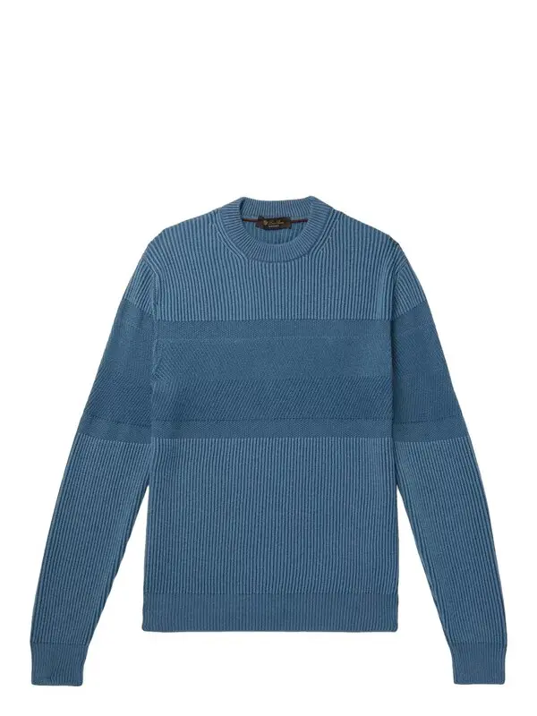 Loro Piana Ribbed Cashmere Sweater - Blue