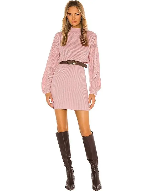 Majorelle Monette Cable Knit Dress - Nude Pink