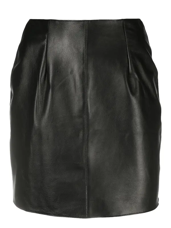 SOMETHING WICKED Mia Leather Mini Skirt - Black