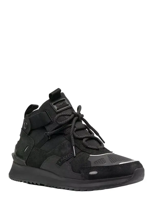 Lacoste Multi-panel Mid-top Sneakers - Black
