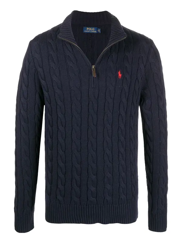 Polo Ralph Lauren Cable-knit Half-zip Jumper - Blue