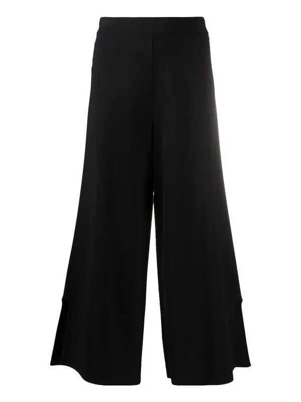 Stella McCartney Side-slit Cropped Trousers - Black