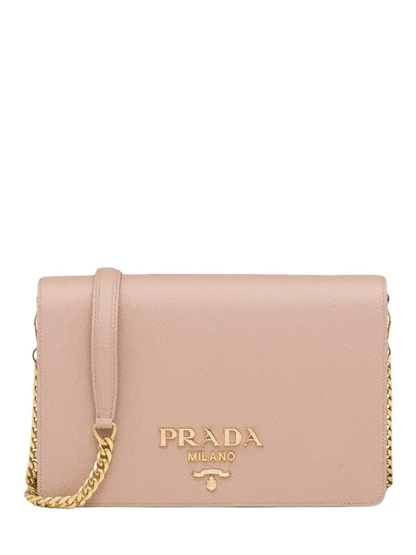 Prada Mini Saffiano Leather Shoulder Bag - Pink