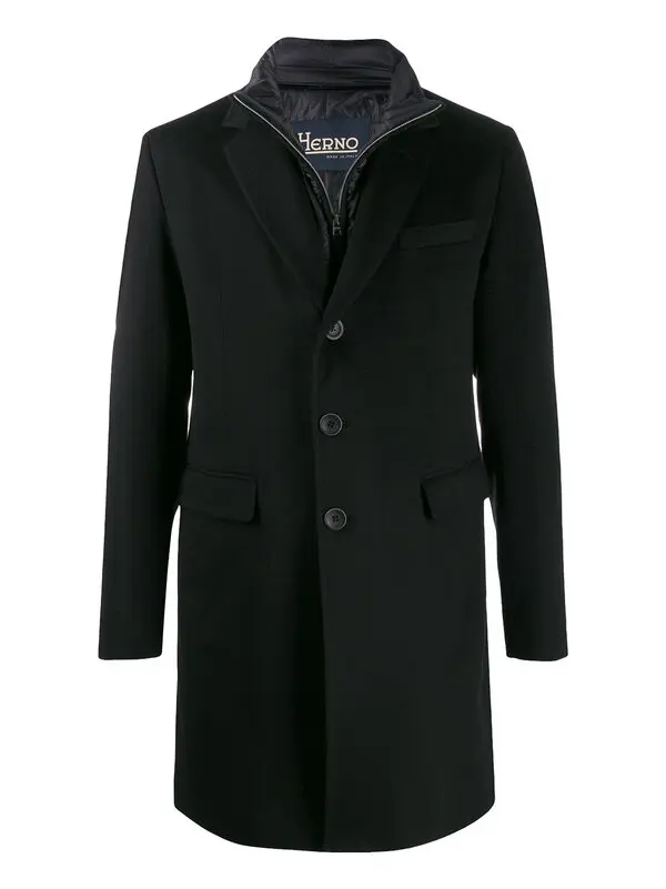Herno Single Breasted Coat - Black