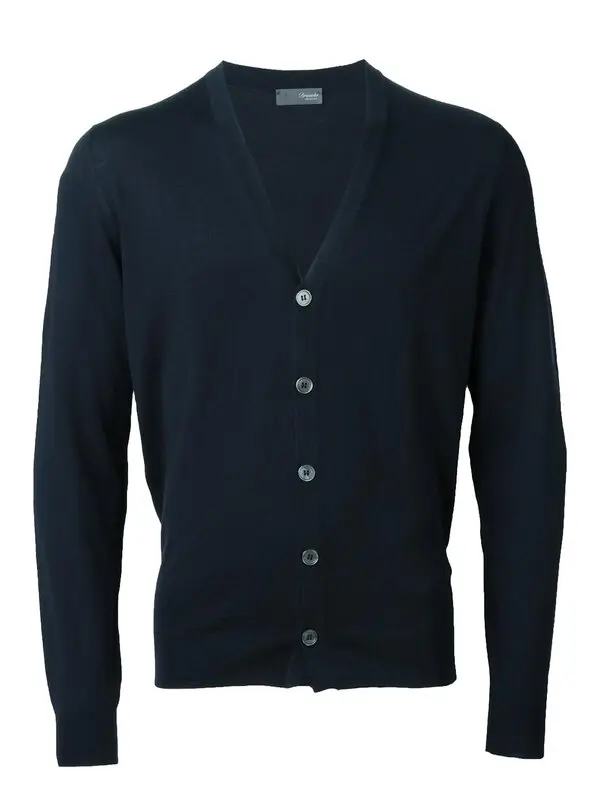 DRUMOHR V-neck Merino Cardigan - Blue