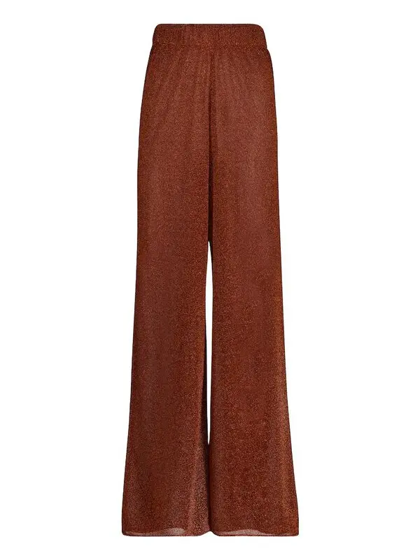 Oseree Lumière High-rise Wide-leg Pants - Brown