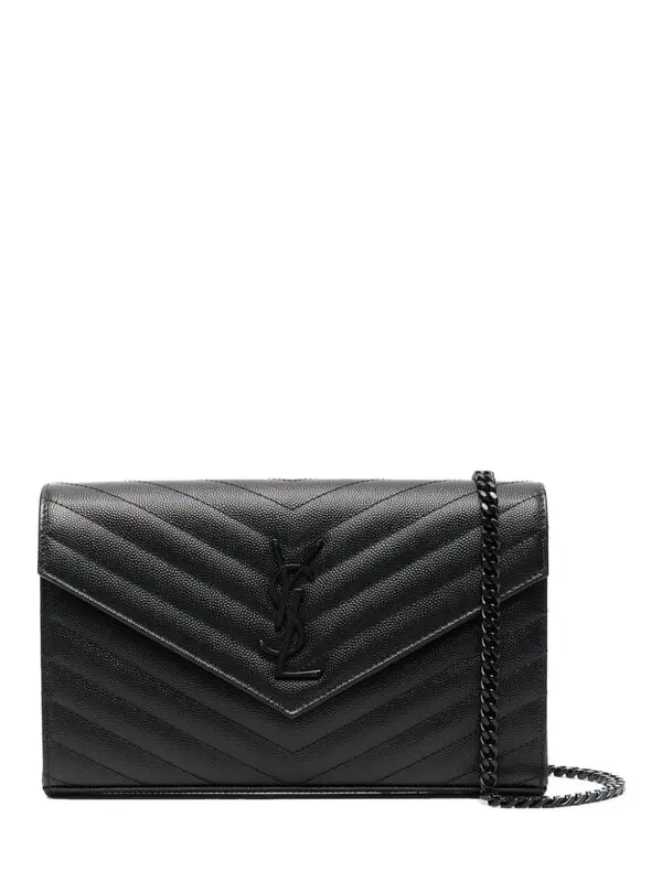Saint Laurent Classic Cassandre Chain Wallet - Black