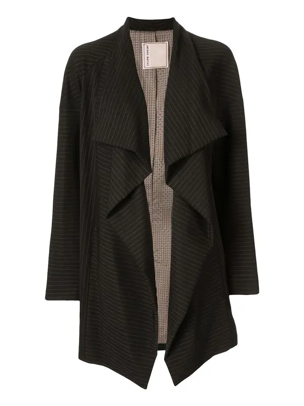 Antonio Marras Striped Blazer With Ruffle Detail - Black