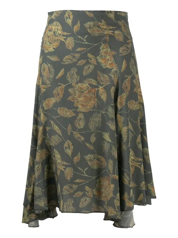 KNWLS Floral-print Midi Skirt - Green
