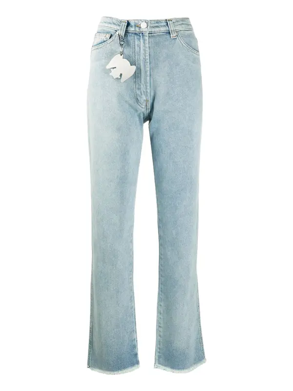 Natasha Zinko Frayed Flare Jeans - Blue