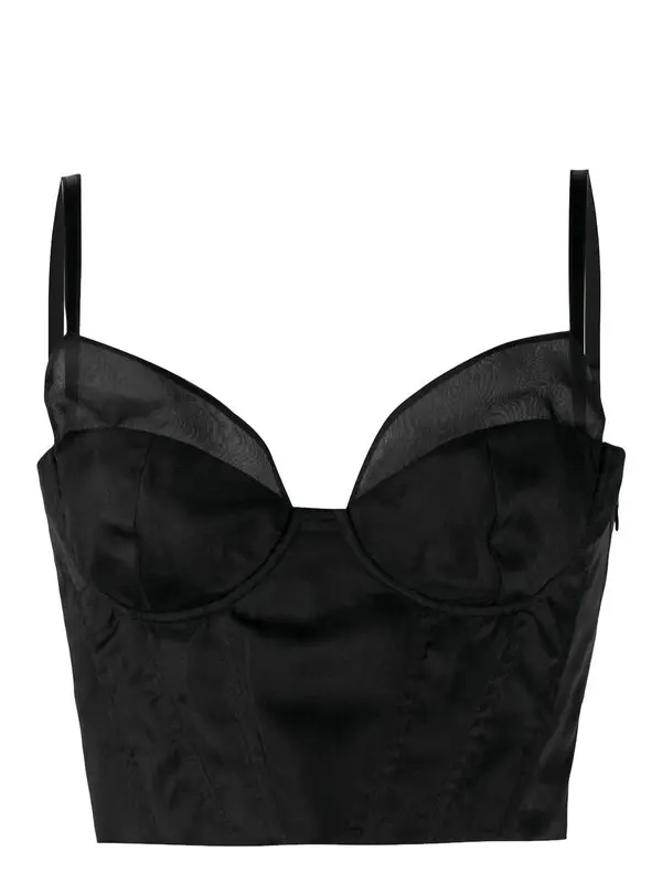 Brock Collection Fitted Silk Top - Black