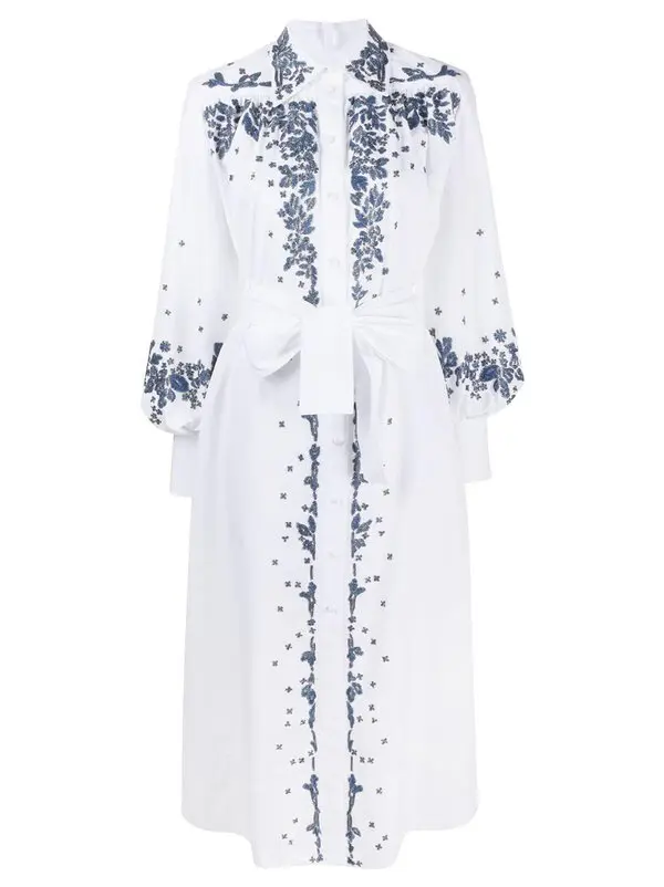 Valentino Garavani Beaded Puff-sleeve Dress - White