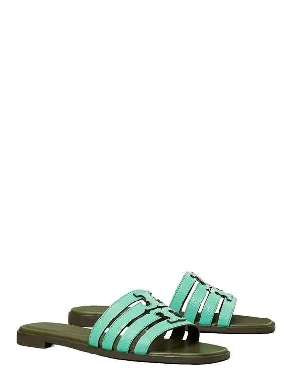 Tory Burch Ines Slides - Celadon Green/leccio