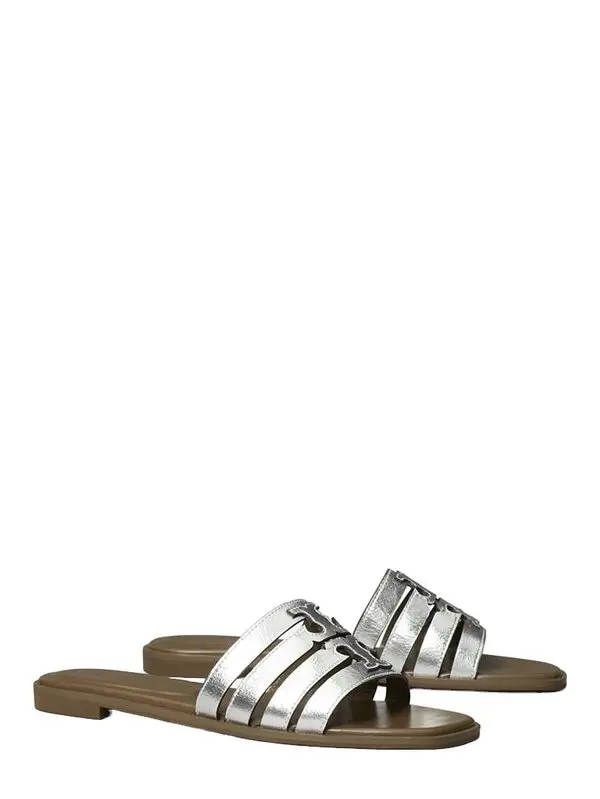 Tory Burch Ines Slides - Silver/wild Mushroom