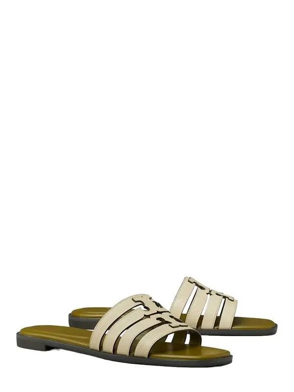 Tory Burch Ines Slides - Stone Gray/khaki Olive