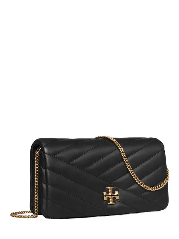 Tory Burch Kira Chevron Chain Wallet - Black
