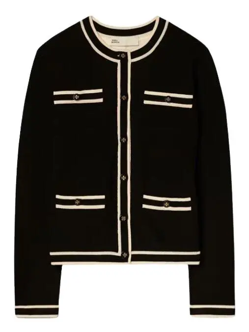 Tory Burch Kendra Cardigan - Black/french Cream