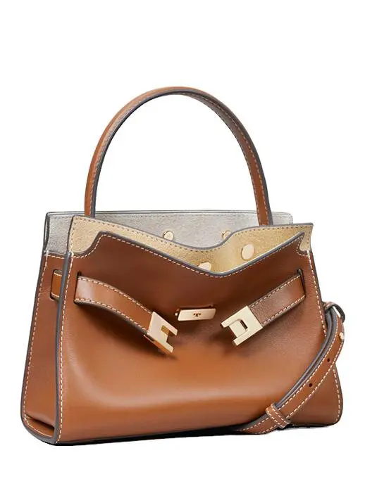 Tory Burch Petite Lee Radziwill Double Bag - Aged Tan