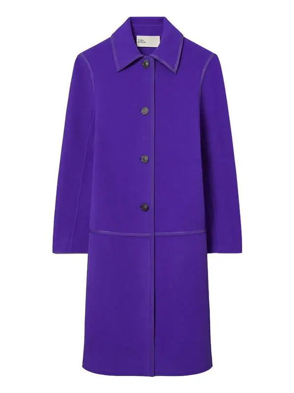 Tory Burch Wool Coat - Purple Aster