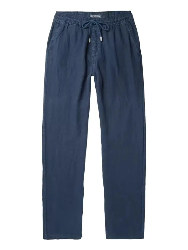 Vilebrequin Pacha Wide-leg Linen Trousers - Blue