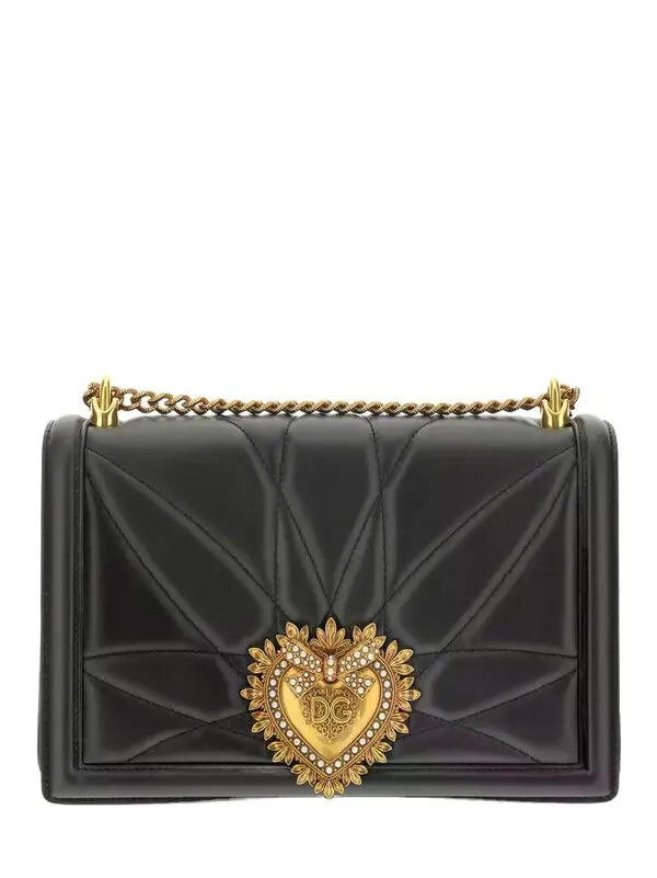 Dolce & Gabbana Large Devotion Quilted Shoulder Bag - Black