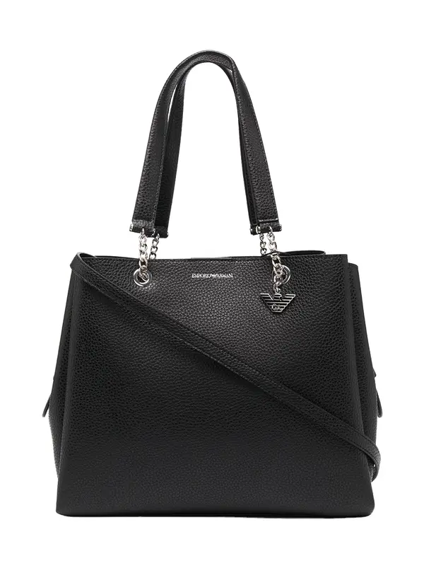 Emporio Armani Pebbled-effect Tote Bag - Black
