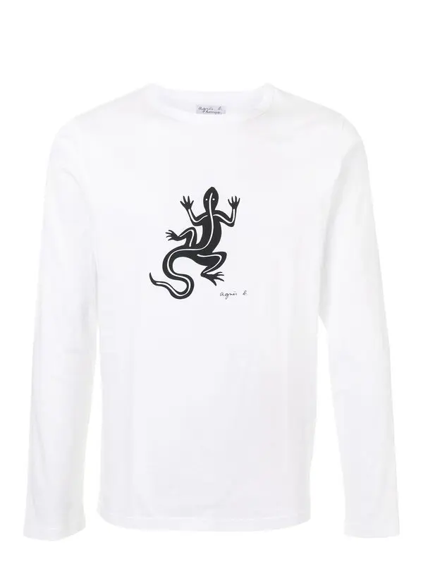 AGNÈS B. Coulos Lizard-print T-shirt - White