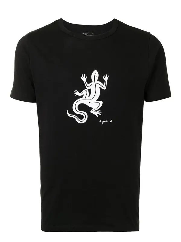 AGNÈS B. Logo-print Cotton T-shirt - Black