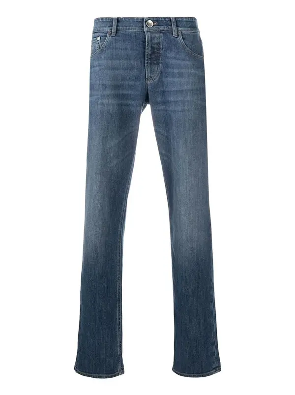Brunello Cucinelli Mid-rise Straight Leg Jeans - Blue