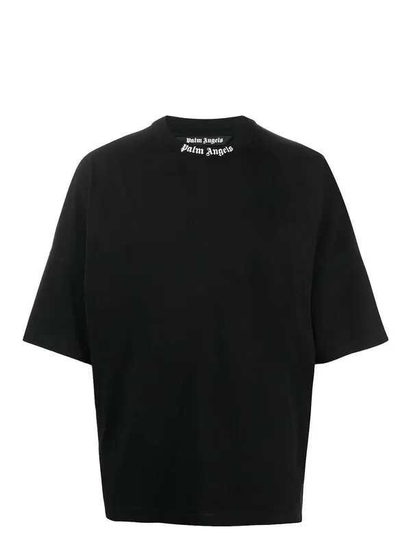 Palm Angels Logo-print Cotton T-shirt - Black