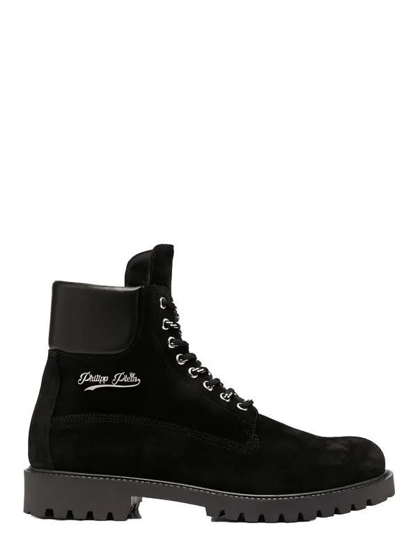 Philipp Plein Suede Ankle Boots - Black
