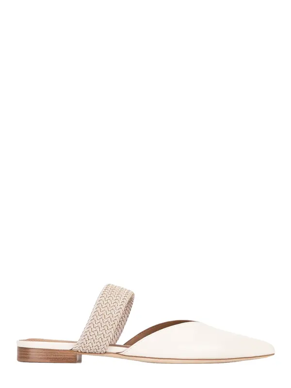 MALONE SOULIERS Maisie Flat Mules - White