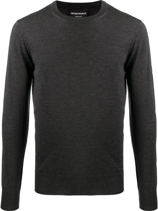 Emporio Armani Virgin Wool-blend Jumper - Grey