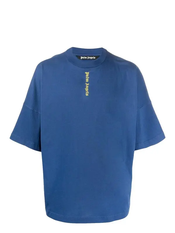 Palm Angels Logo Print T-shirt - Blue