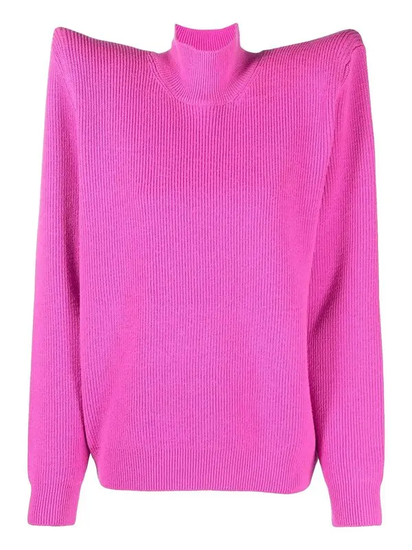 Balenciaga Long-sleeve Wide Shoulder Jumper - Pink
