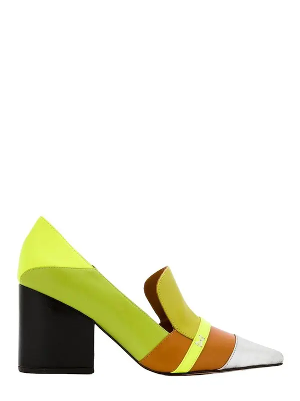 STUDIO CHOFAKIAN Leather Panelled Pumps - Green