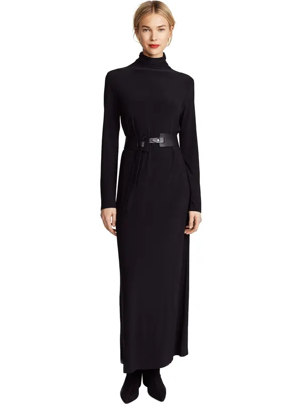 Norma Kamali Turtleneck Gown - Black
