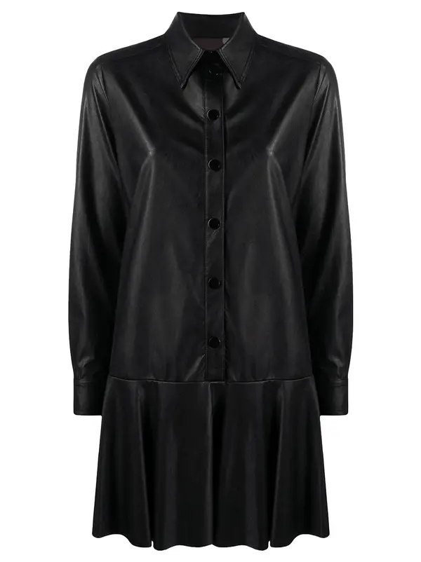 BLANCA VITA Dropped-waist Shirt Dress - Black