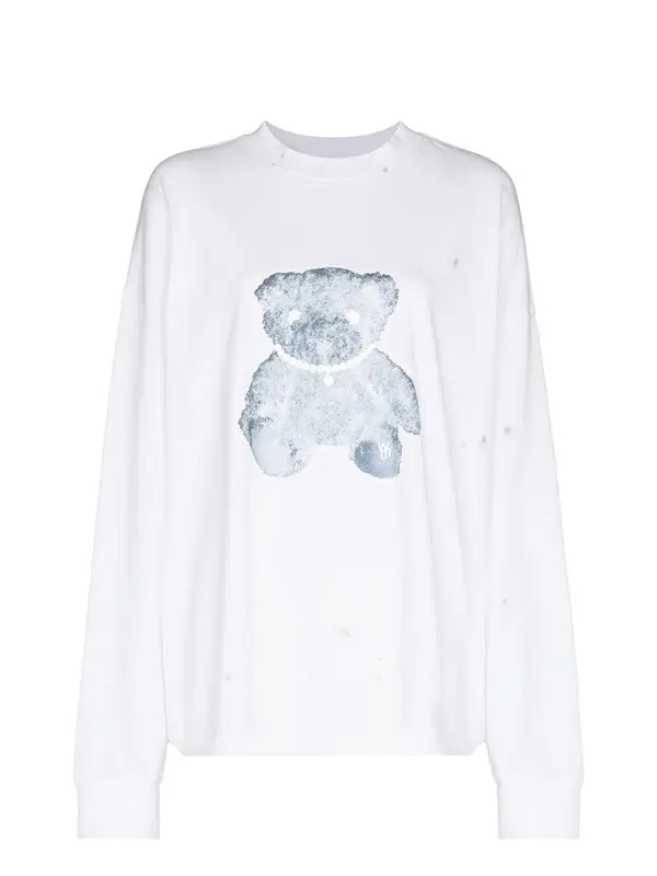We11Done Teddy Bear Cotton Sweatshirt - White