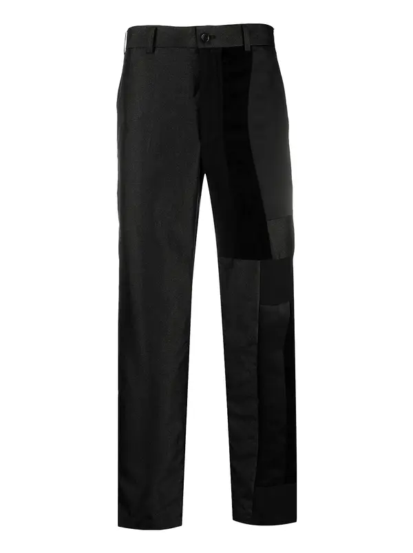 BLACK COMME DES GARÇONS Patchwork Straight-leg Trousers - Black
