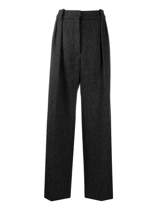 Valentino Garavani Tailored Herringbone Trousers - Grey