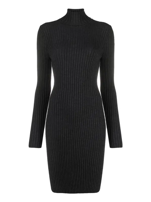 Wolford Ribbed-knit Turtleneck Dress - Grey