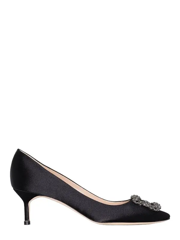 Manolo Blahnik Hangisi Crystal-buckle Heeled Pumps - Black