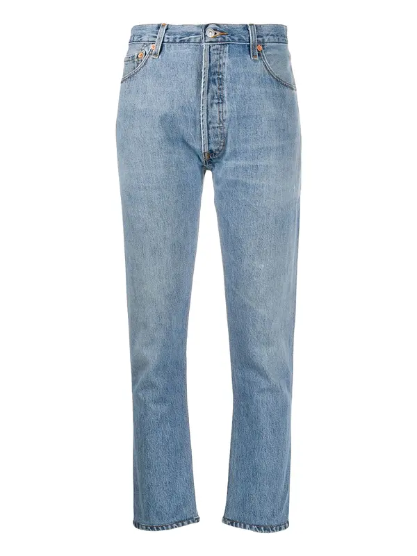 RE/DONE High-rise Cropped Jeans - Blue