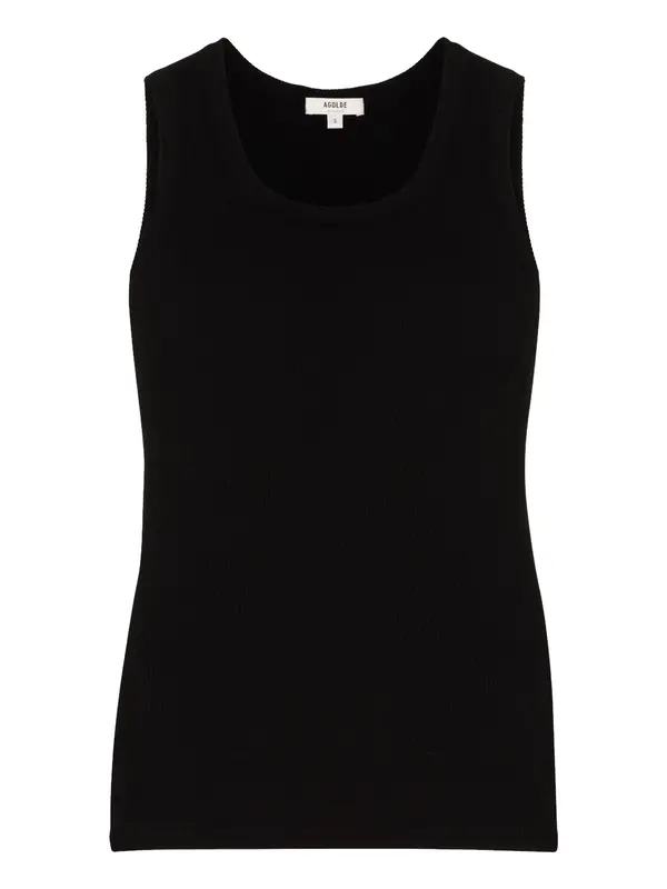 AGOLDE Poppy Ribbed Tank Top - Black