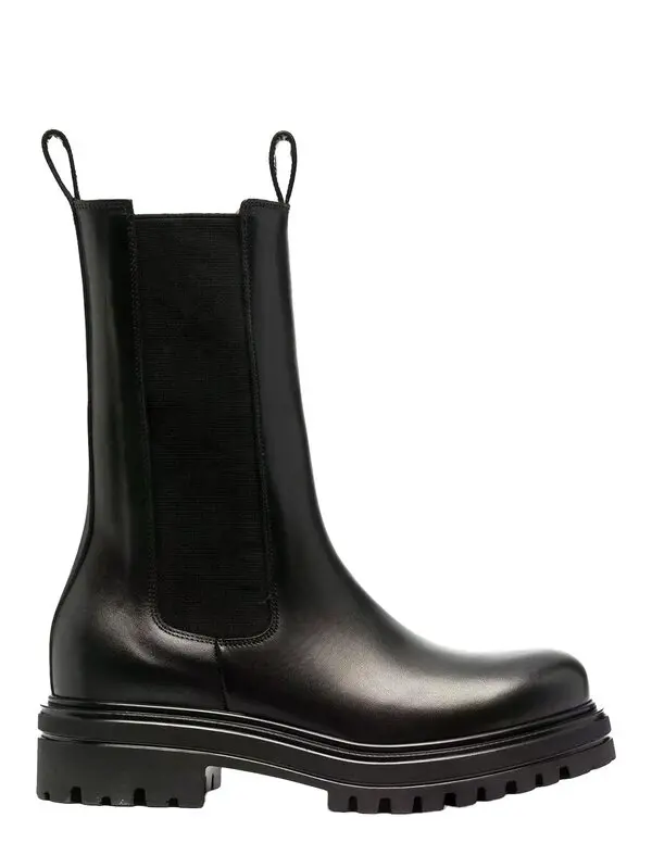 SCAROSSO Chunky Rubber-sole Boots - Black