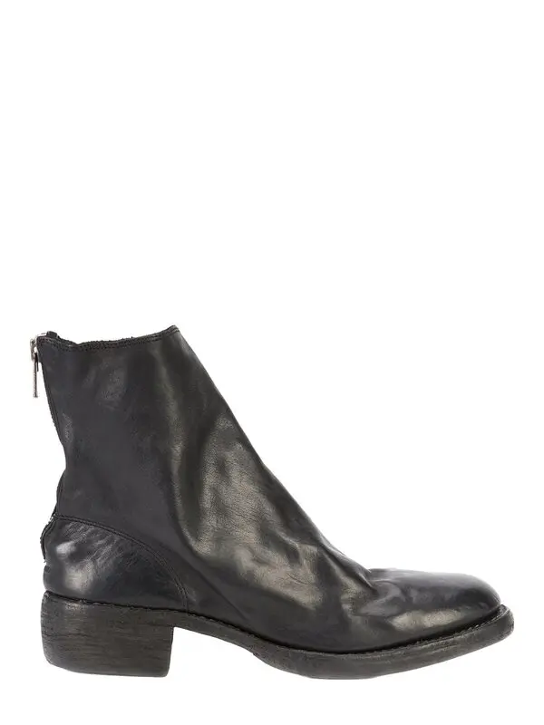 Guidi Rear Zip Ankle Boots - Black