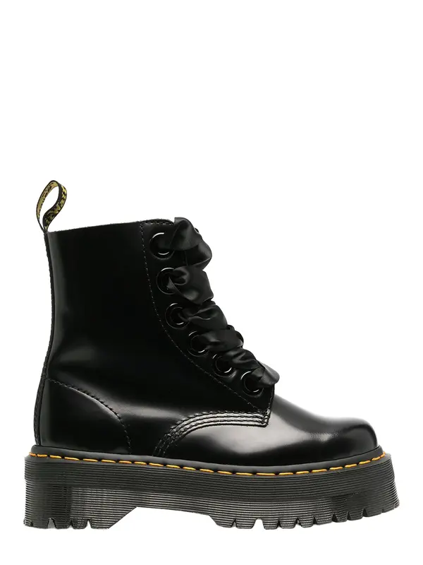 Dr. Martens Molly Leather Platform Boots - Black